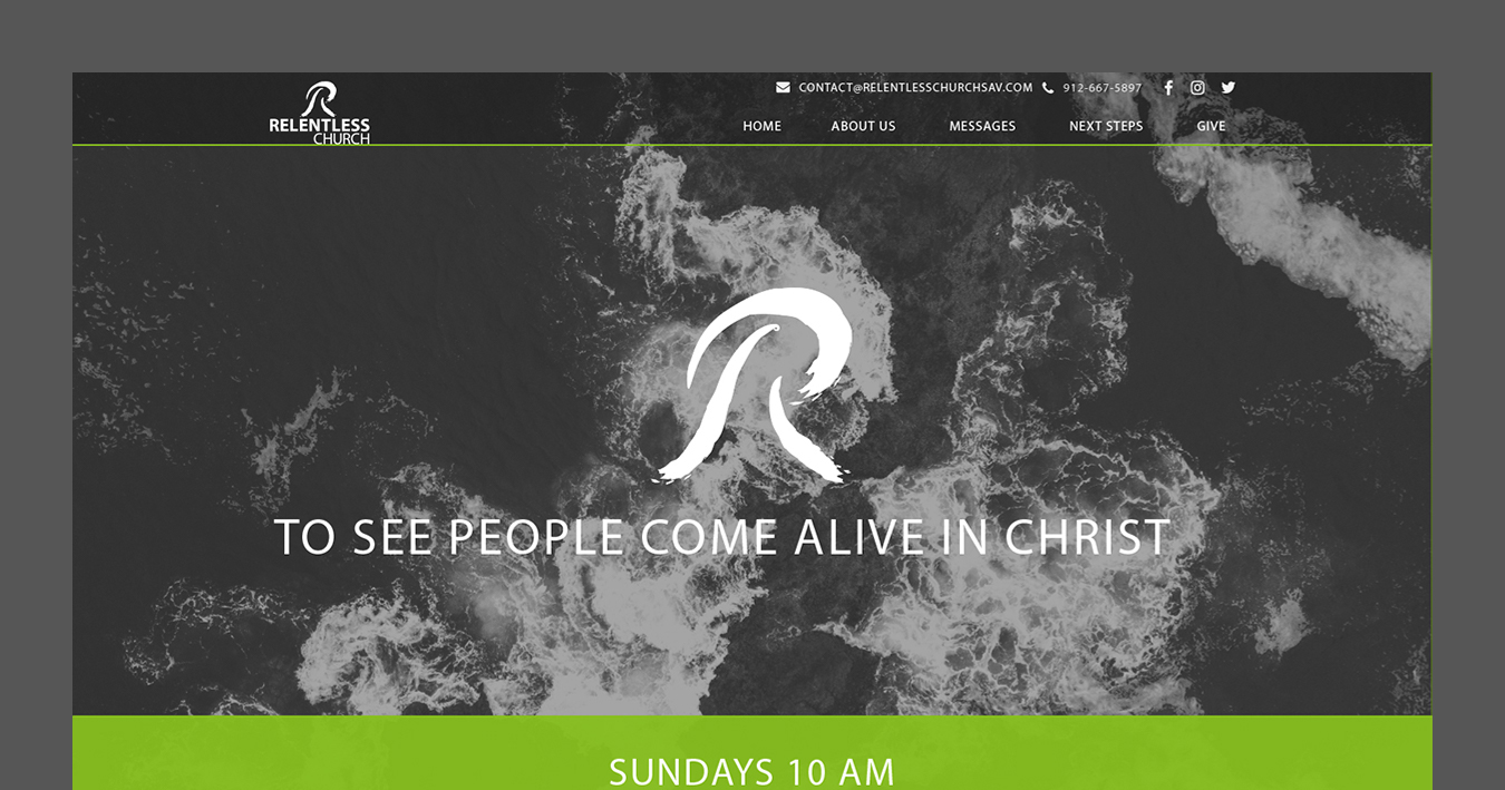 Relentless Church » Web Design by Hire Jordan Smith