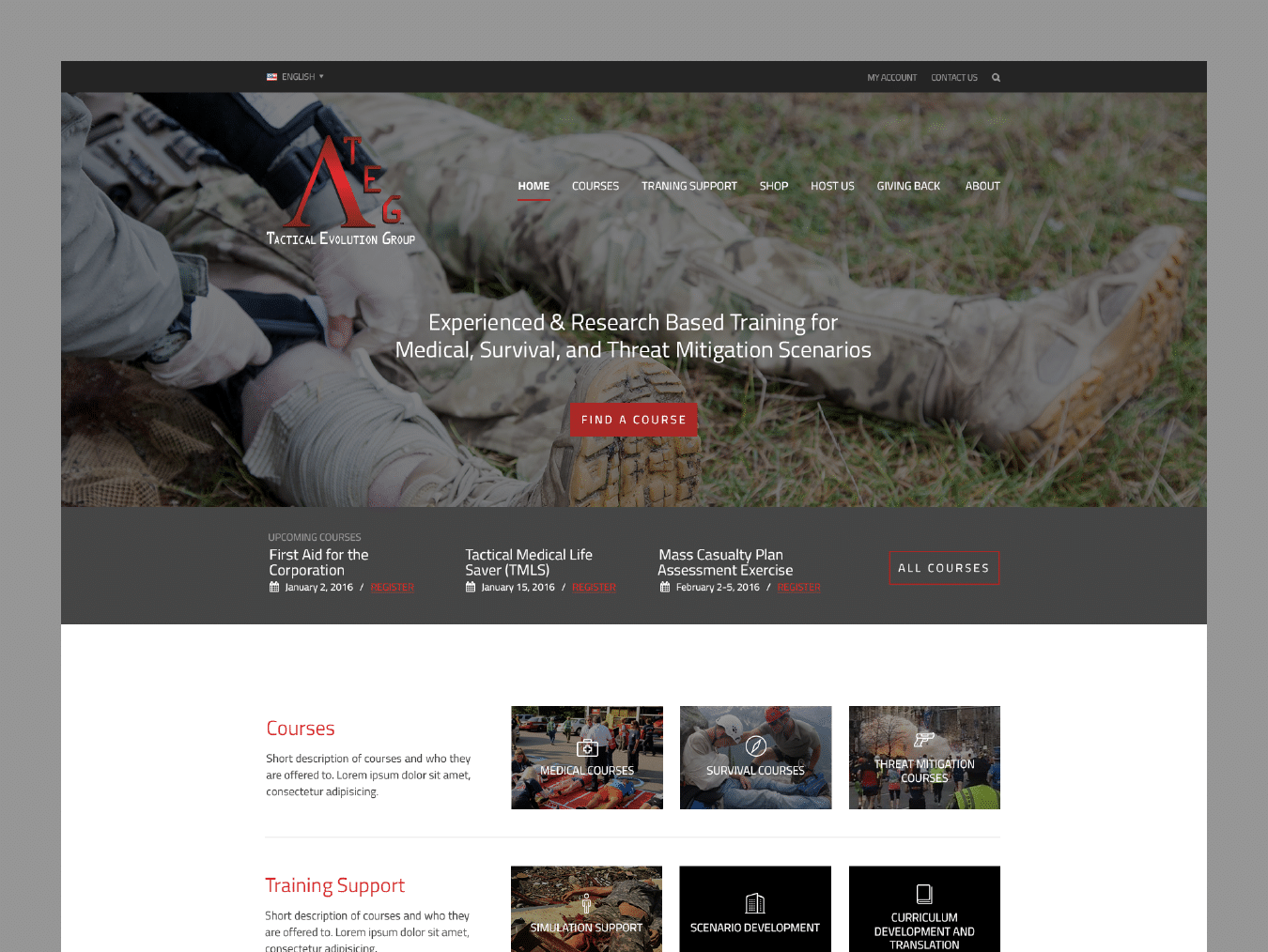 Tactical Evolution Group » Web Design by Hire Jordan Smith
