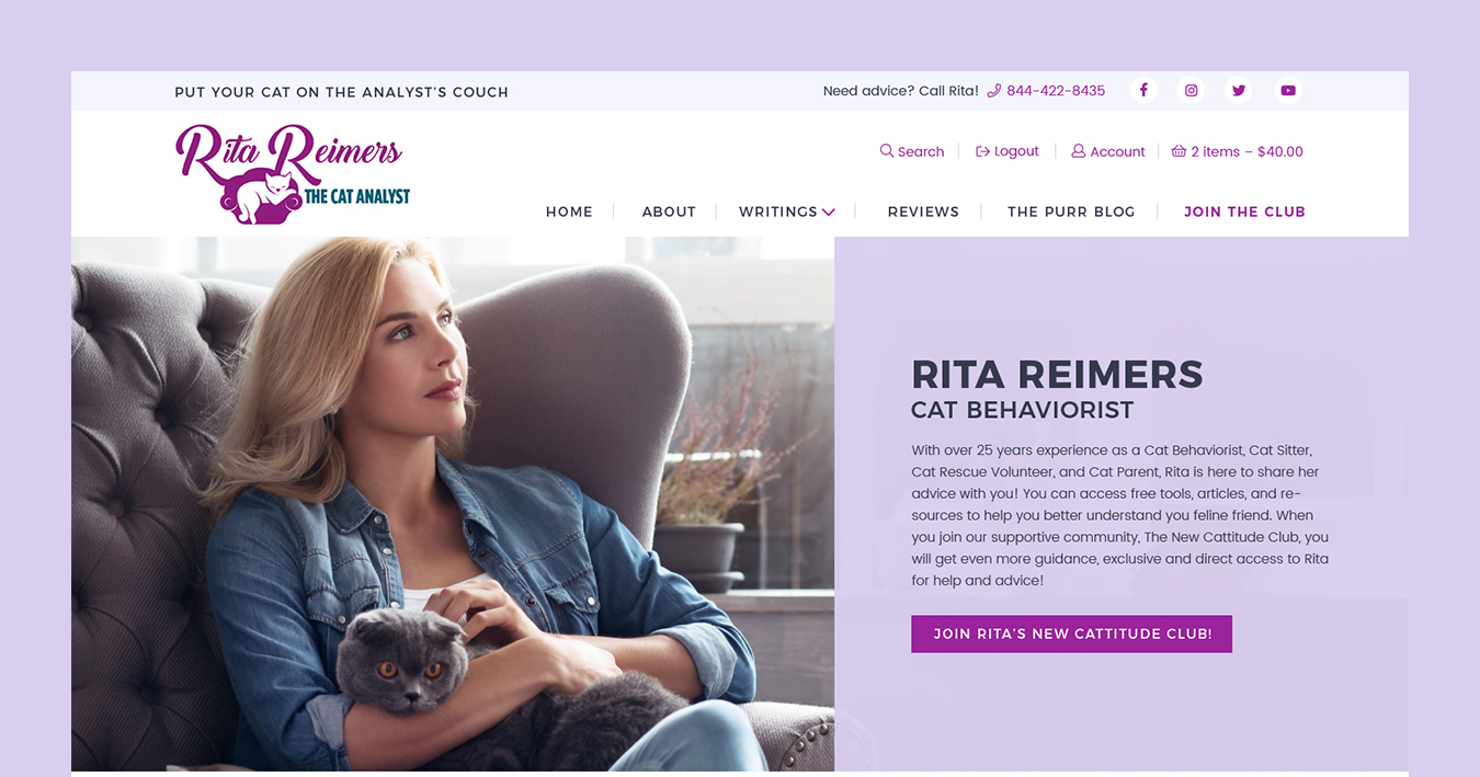 Rita Reimers The Cat Analyst » Web Design by Hire Jordan Smith